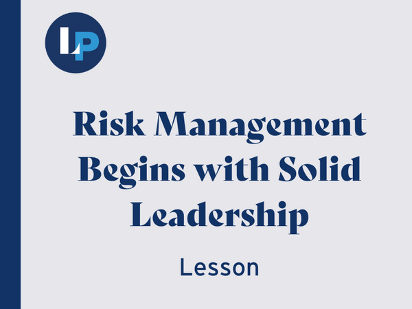 Risk Management Begins with Solid Leadership - LION Publishers